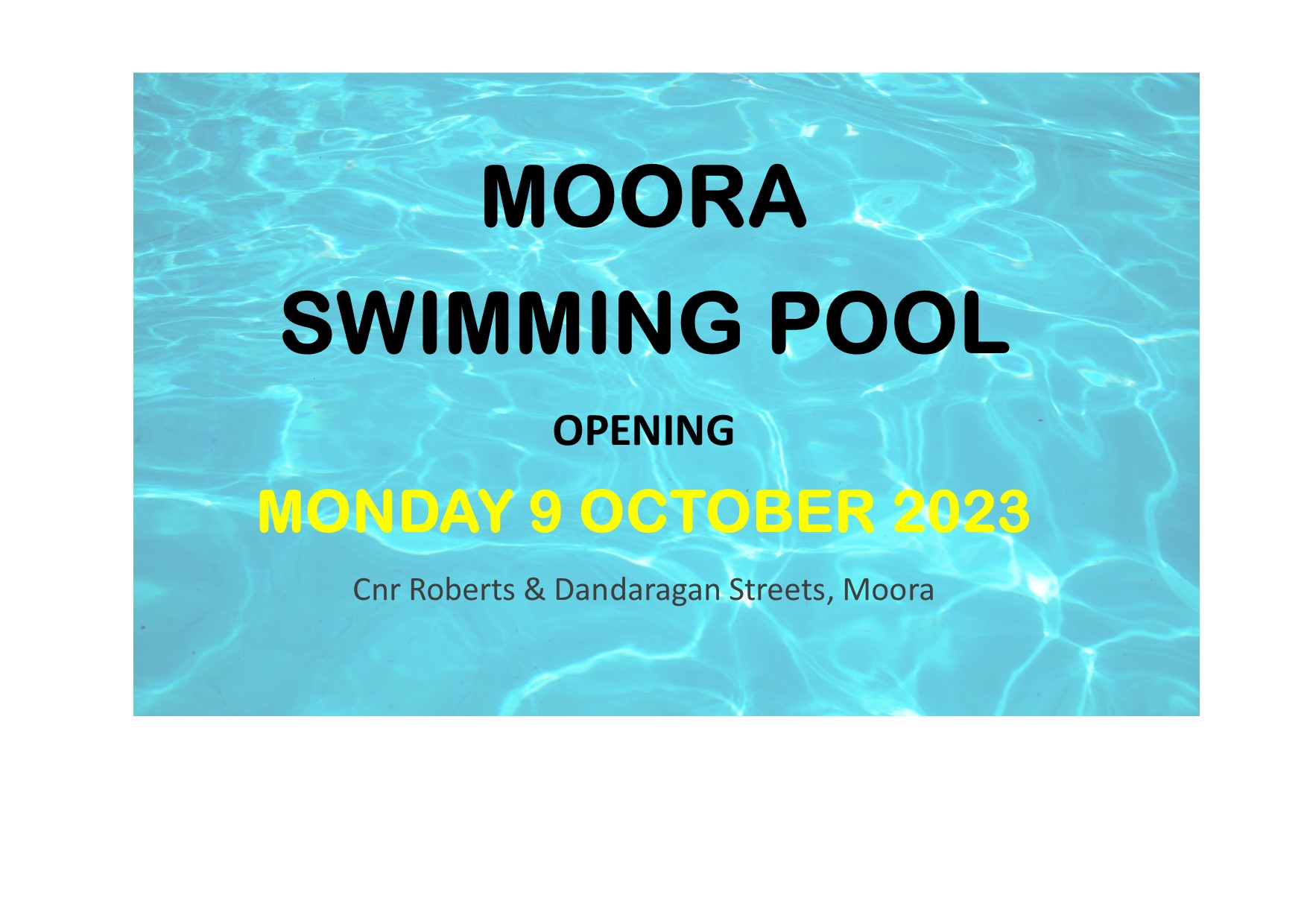 Moora Pool Opens for the Season » Shire of Moora